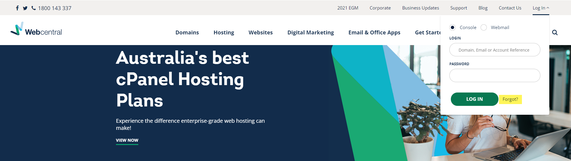 How to log in to your Webcentral account