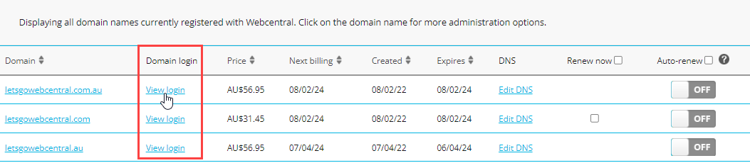 How to log in to your Webcentral account